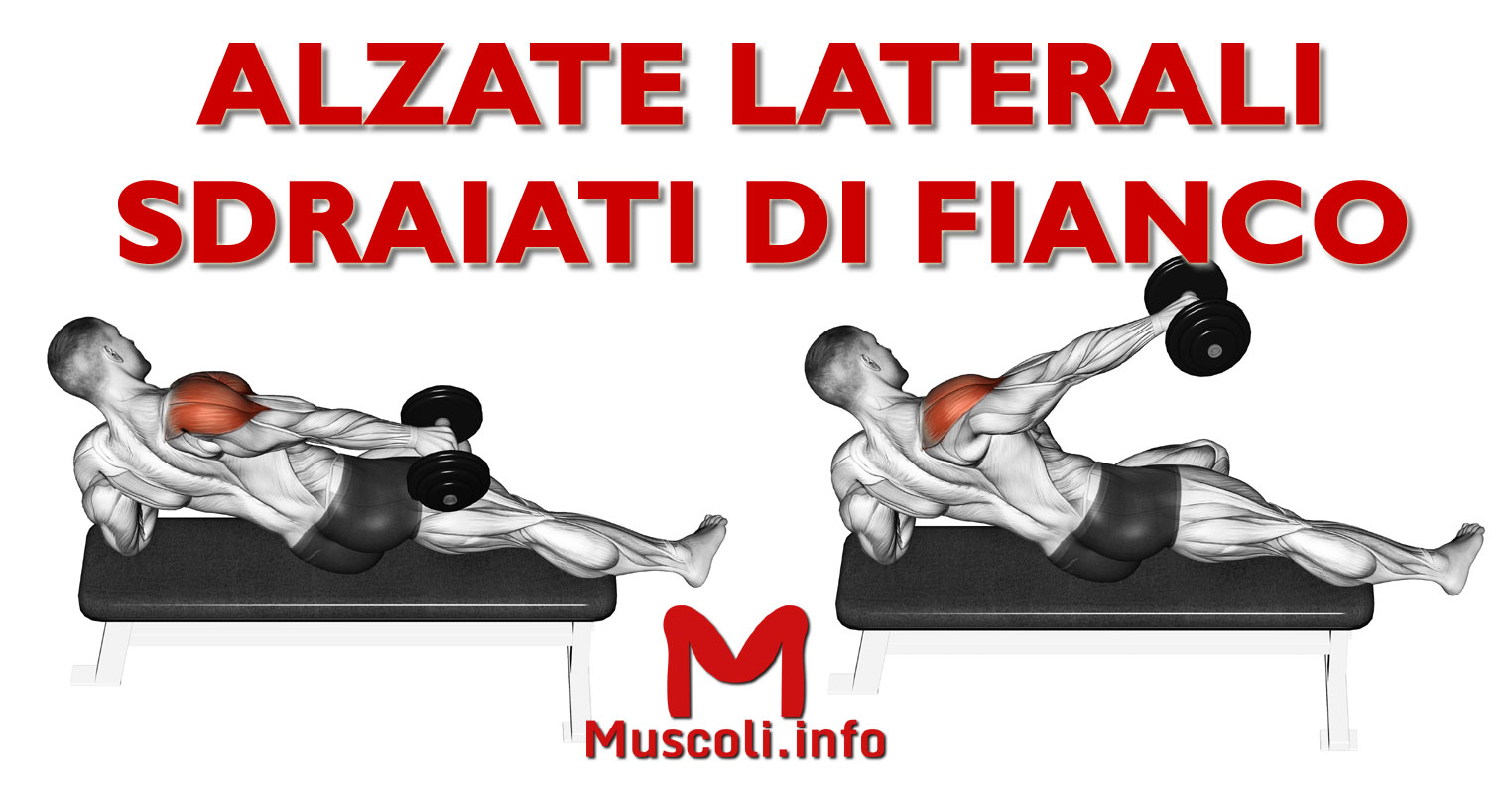 Alzate laterali con manubrio sdraiati su un fianco - esercizio per ...